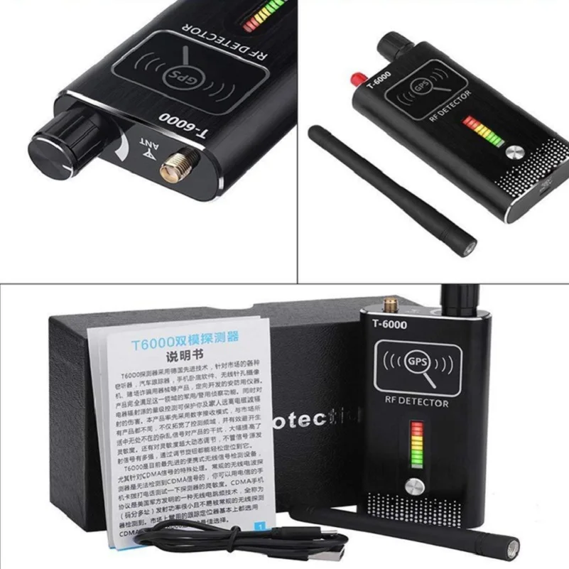 T6000 wiretap gps jammer signal blocker bug detector spy camera hidden ...