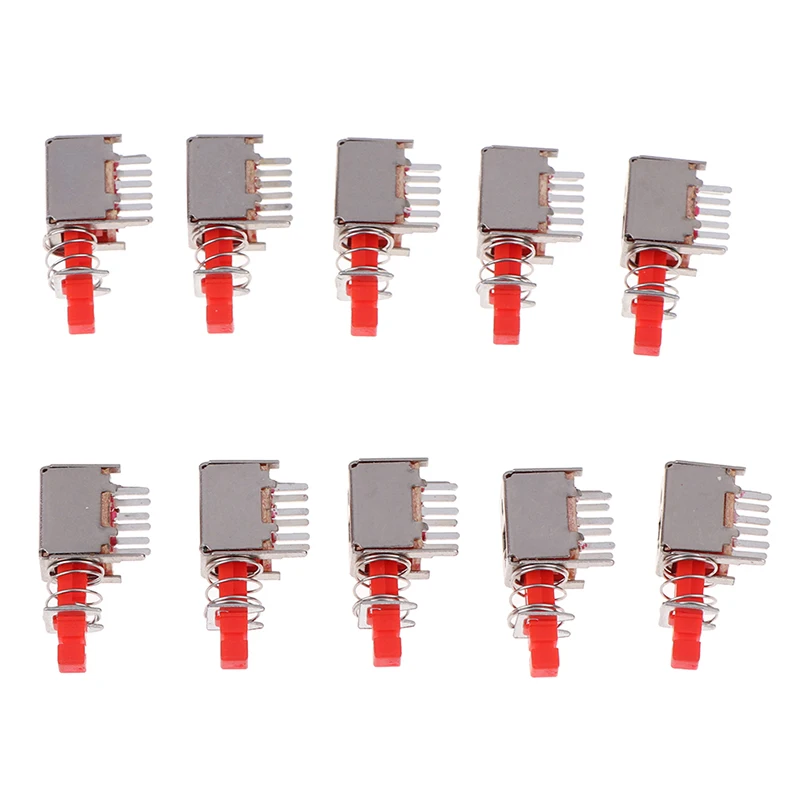 10pcs Hot New DPDT Double Pole 6 Pin Self-locking Key Power Switches PS ...