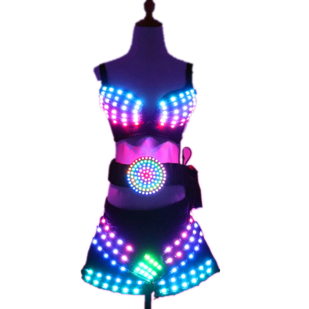 Full Color Led Luminous Light Party Skirt Sexy Girl Led Light Up ...