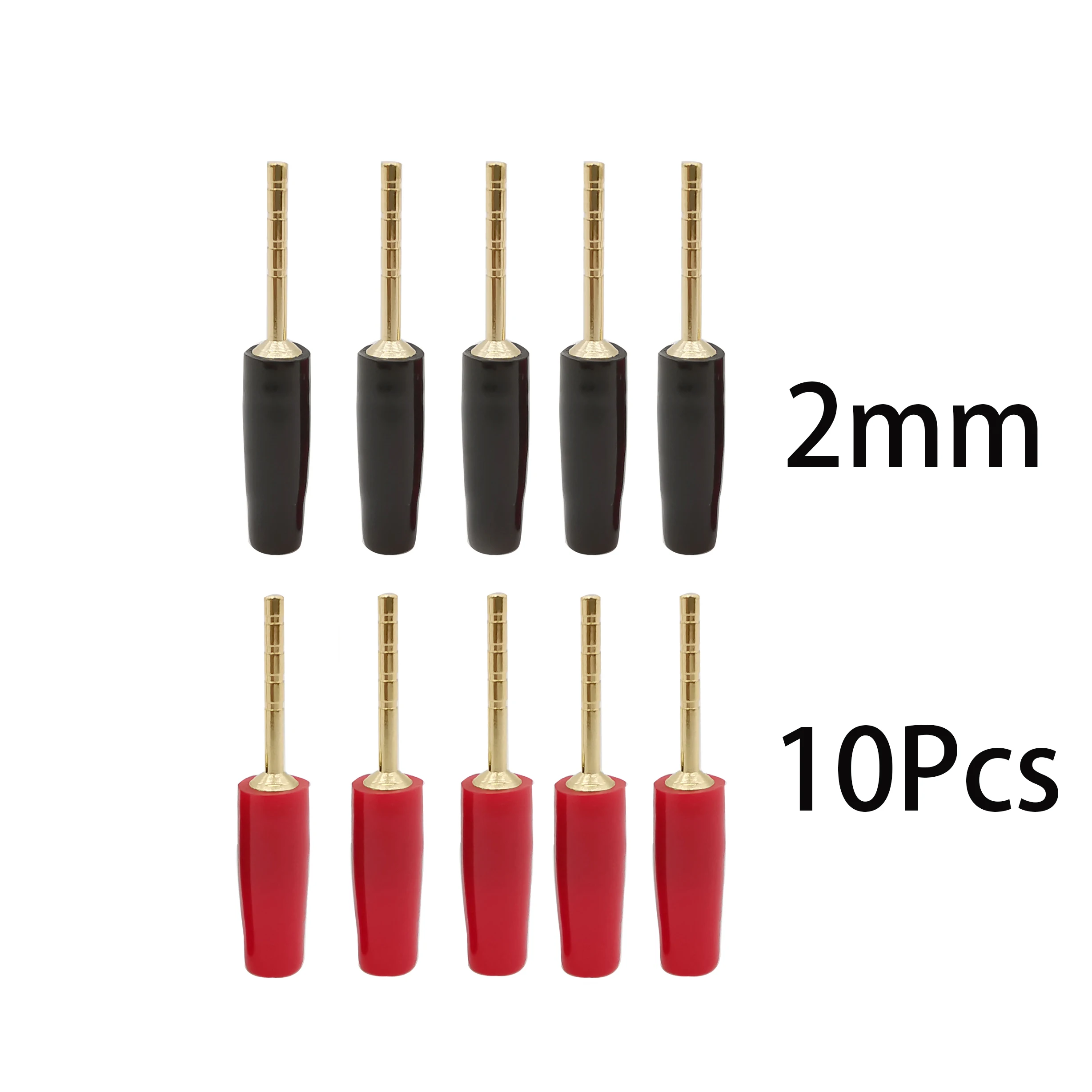 10Pcs-2mm-Banana-Plug-Terminals-Gold-Plated-Copper-Wiring-Pin-Plug ...