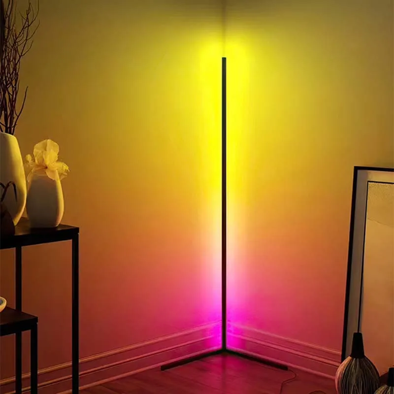 Rgb Led 플로어 램프 벽 코너 바닥 조명 침실 침대 옆 장식 거실 아트 장식 원격 실내 파티 스탠드 조명바닥 램프