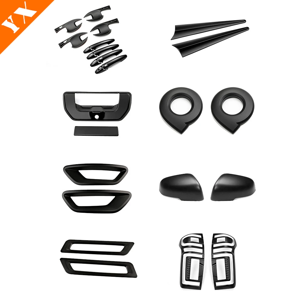 Black Car Rearview Mirror Front Rear Fog Light Handle Car Logo Cover ...