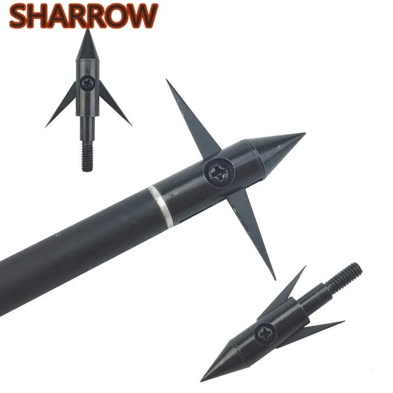 6/12pcs Archery Bowfishing Arrowheads Tips Broadheads Point 140 Grain ...