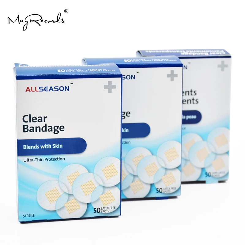 150pcs/3boxes Clear 2.2cm Diameter Transparent Invisible Round Spot PU ...