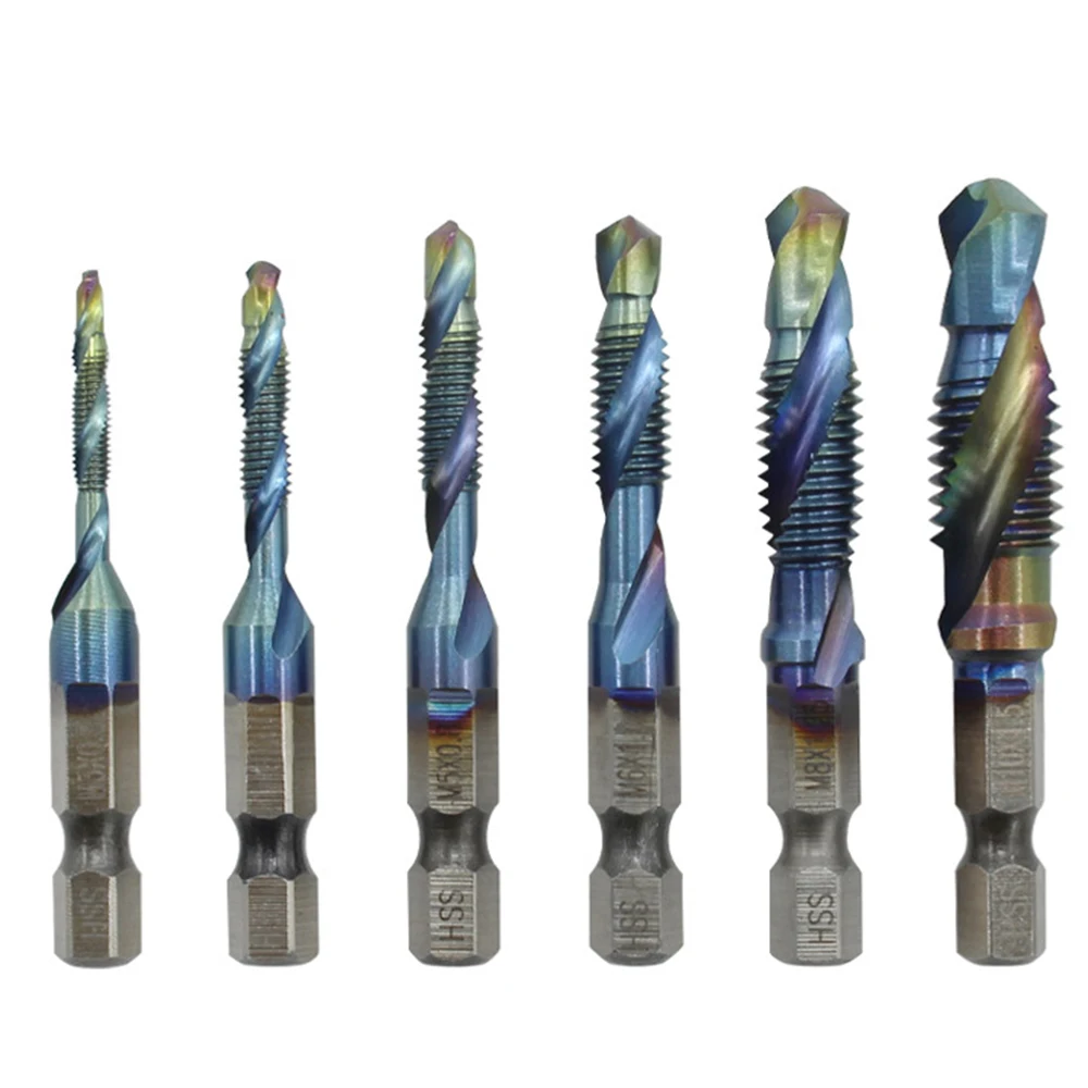 1PCS-1-4mm-Shank-M3-M10-HSS-Thread-Tap-Set-Metric-Tap-Drill-Blue-Coated ...