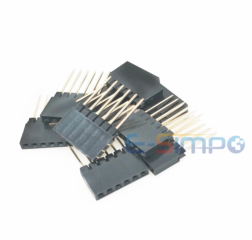 10pcs 2.54mm Pc104 Industrial Square Pin Single Row 1x6p/8p/10p/40p Straight Ph11mm Pin L12mm ...