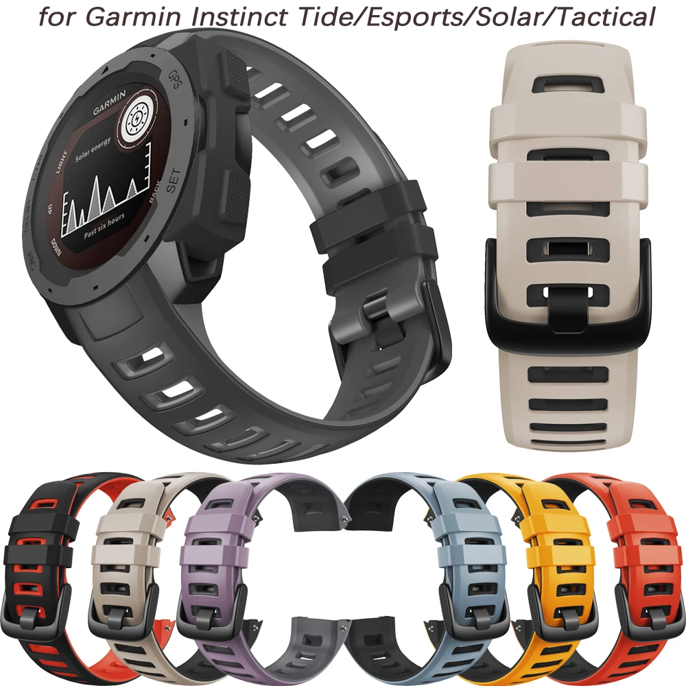 Silicone-Watch-Band-Strap-for-Garmin-Instinct-Smart-Watch-Replacement ...