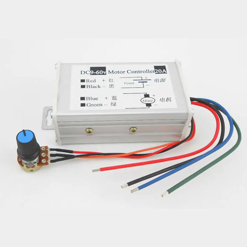 Controlador de velocidad del Motor, interruptor regulador, DC 9V 60V ...
