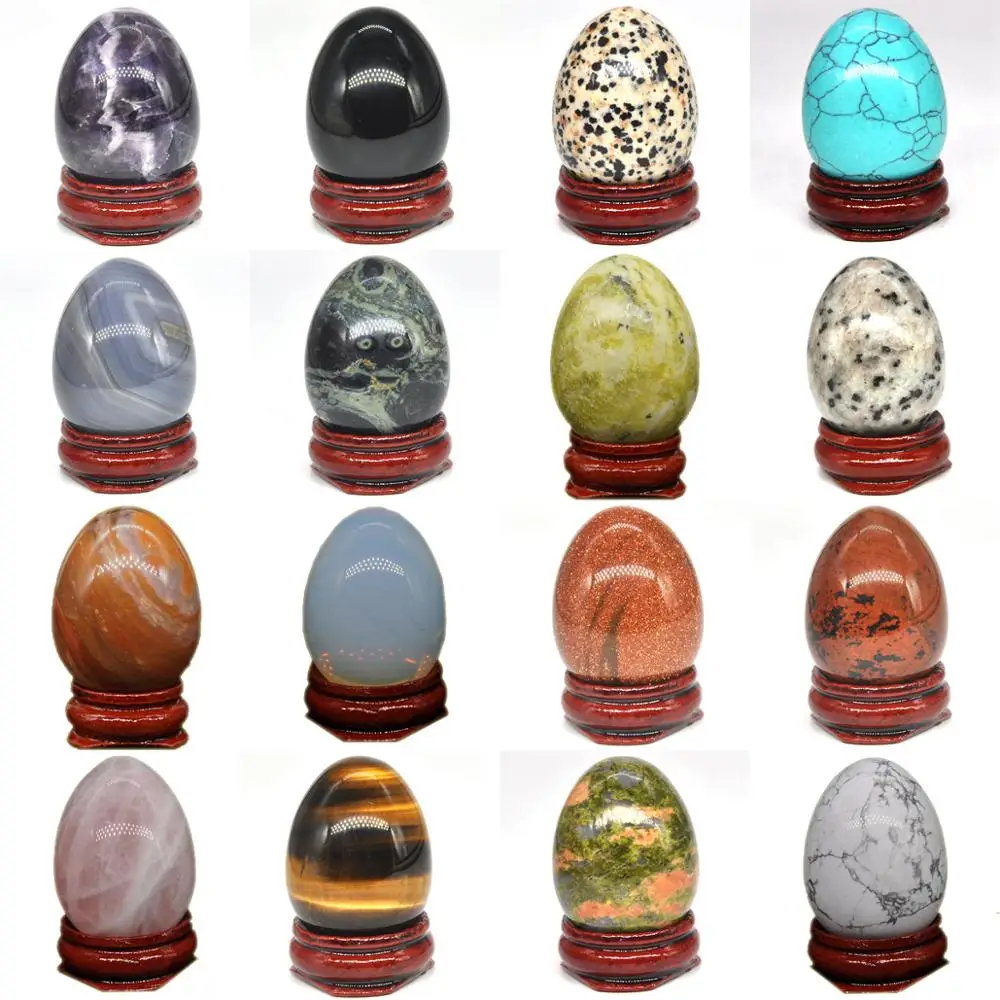 30x40mm Egg Shaped Stone Natural Healing Crystal Kegel Massage ...