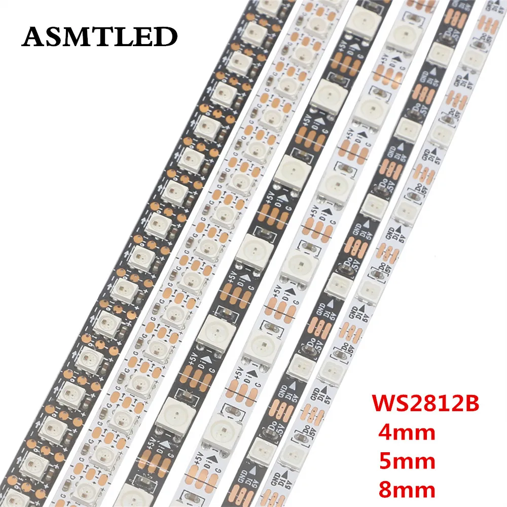 1-5m Narrow DC 5V WS2812B Led Strip light Individually Addressable ...