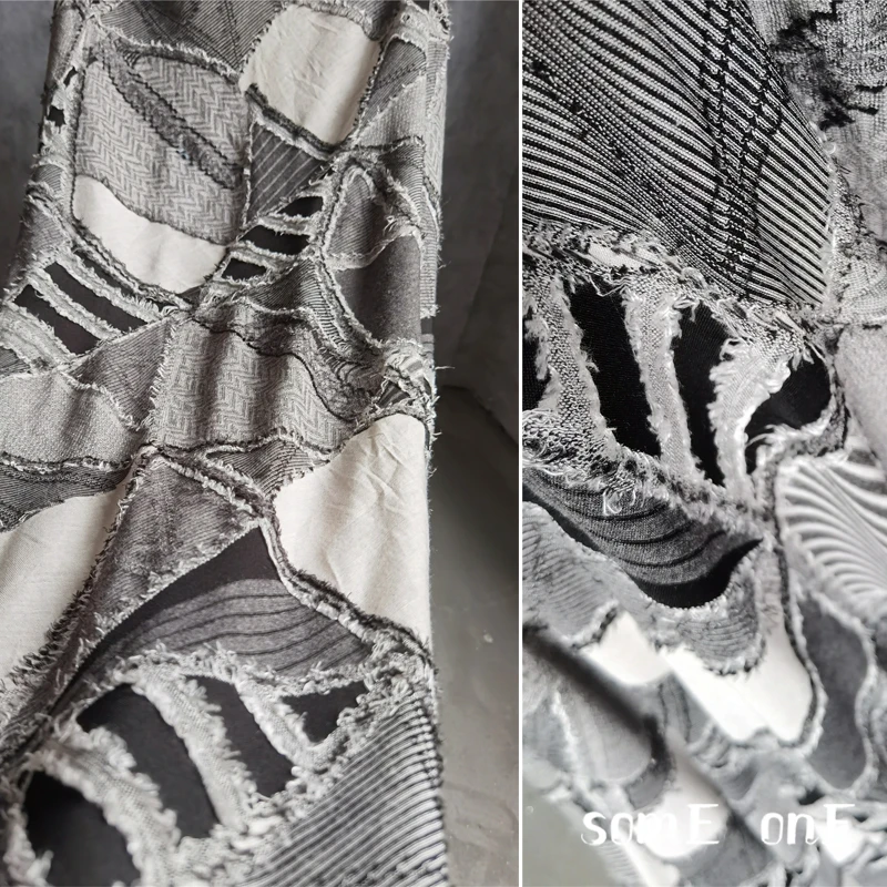 Black And White Geometric Pattern Fabric