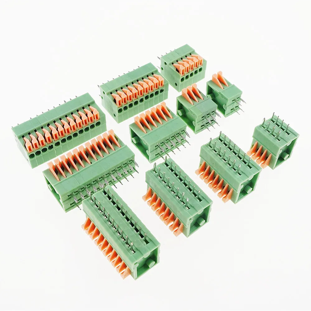 50pcs Spring Terminal Block Straight 0.100" 2.54 mm Through Hole 2 Pin ...