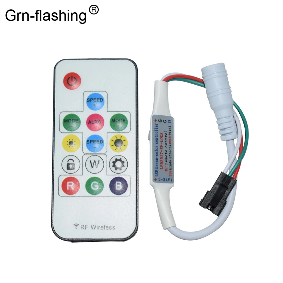 LED Dream Color Controller DC5V 24V 14 Key RF Remote Controller 358 ...
