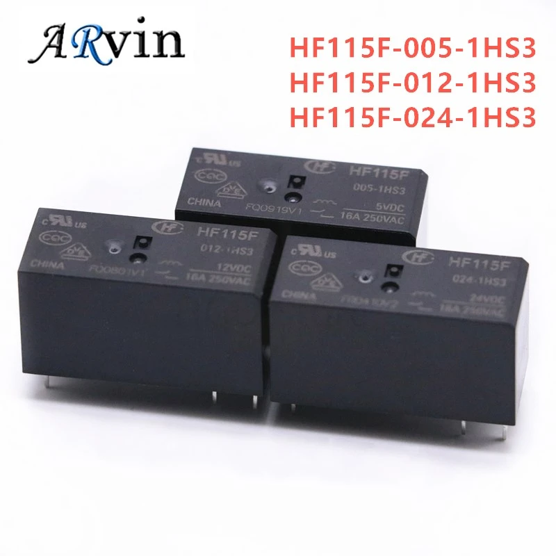 2PCS/Iot Relay JQX 115F HF115F 005 1HS3 HF115F 012 1HS3 HF115F 024 1HS3 6PIN 16A|Relays ...