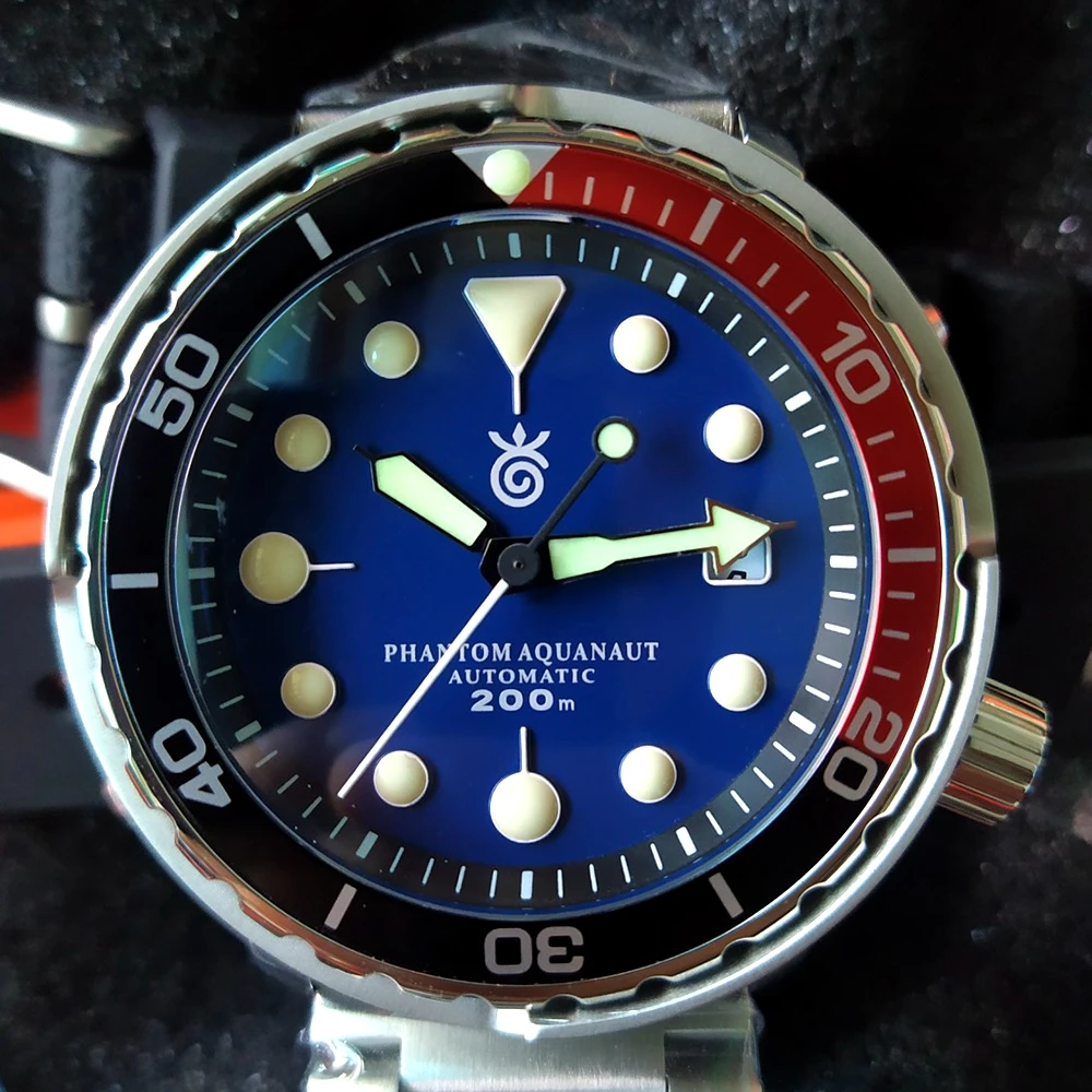 Retro Sports Watch Men Automatic Mechanical Wristwatch 200M Diver ...