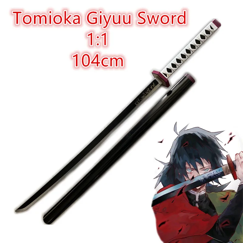 Demon Slayer 104cm Sword Weapon Kimetsu No Yaiba Giyuu Black Sowrd ...
