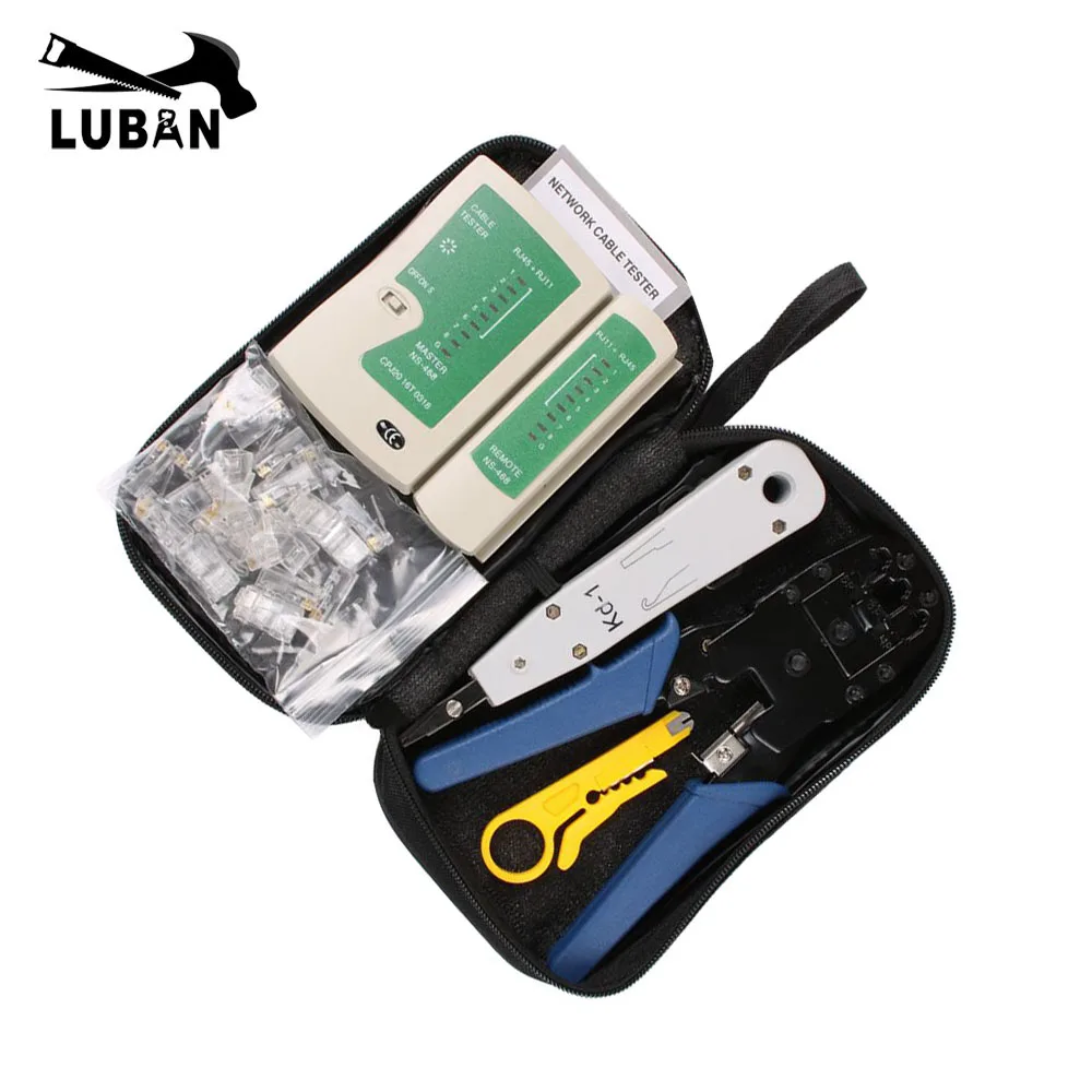 Network-Ethernet-Cable-Tester-RJ45-Kit-RJ45-Crimper-Crimping-Tool-Punch ...