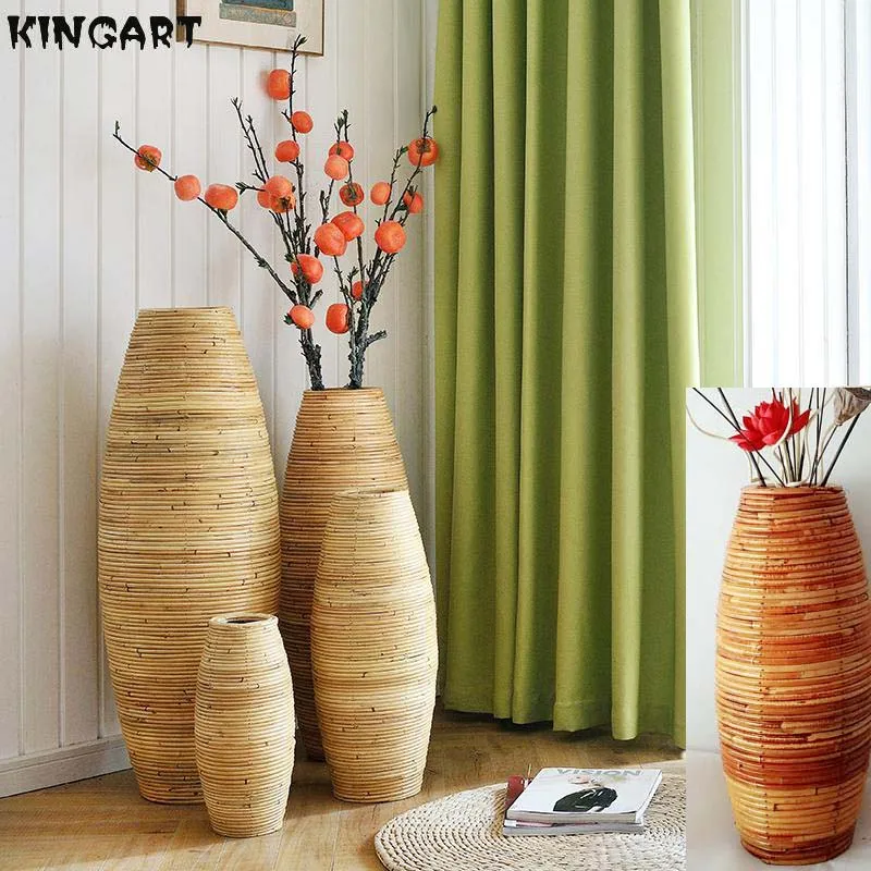 Grand Vase En Bambou Antique, Décoration Pour La Maison, Salon, Pot De ...