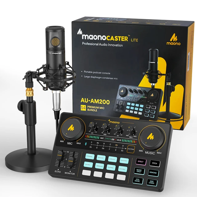 MAONOCASTER AM200S4 USB Sound Card Studio Recording with 25mm XLR ...