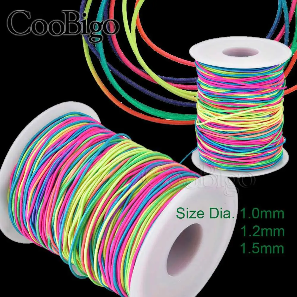 Rainbow-Elastic-Band-Tape-Braid-Bracelet-String-Round-Elastic-Rubber ...