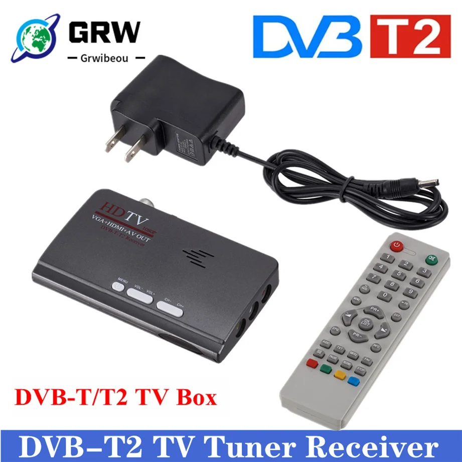 DVB T DVB T2 TV Tuner Receiver T/T2 TV Box VGA AV CVBS 1080P HDMI ...