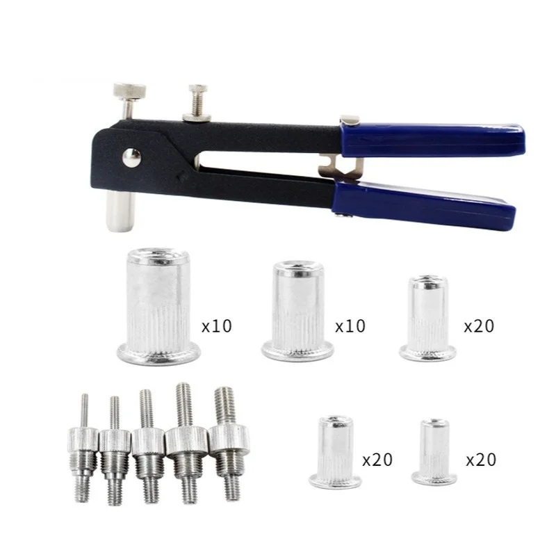 86/106/110pcs Hand Riveter Nut Rivet Gun Kit M3 M8 Manual Threaded Nut ...