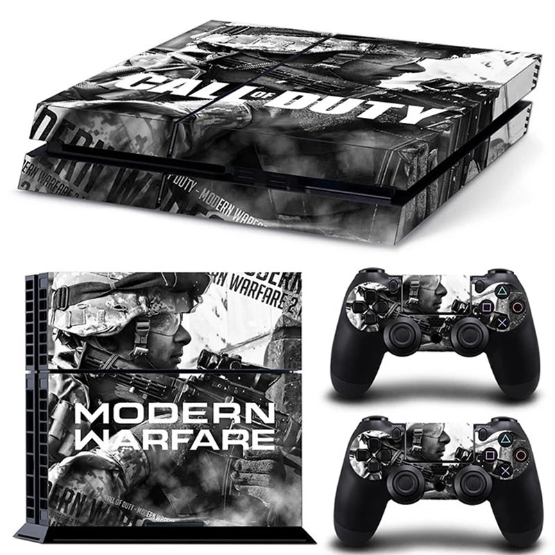 For PS4 Console and 2 Controllers Skin Sticker PS4 Modern War ...