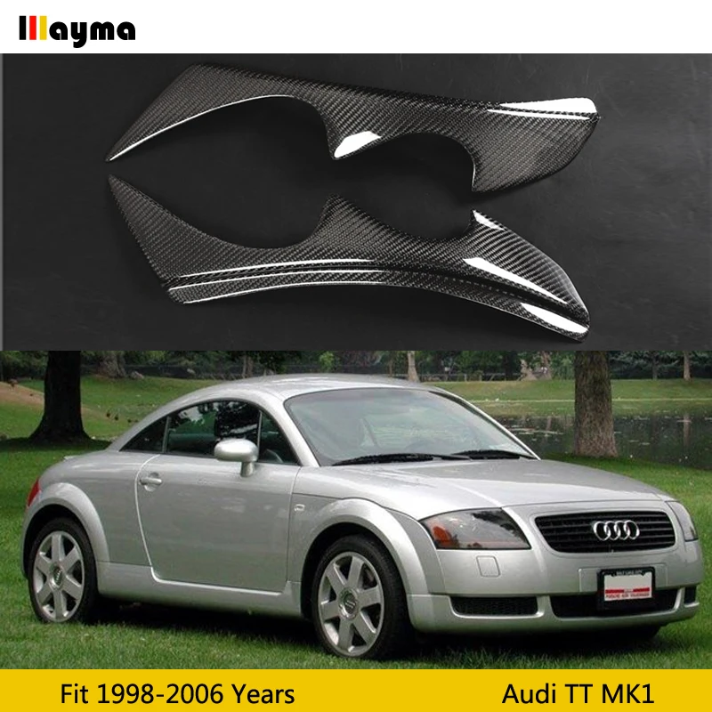 2pcs/set Carbon Fiber Headlight Cover Eyelids For Audi Tt Mk1 1998 ...