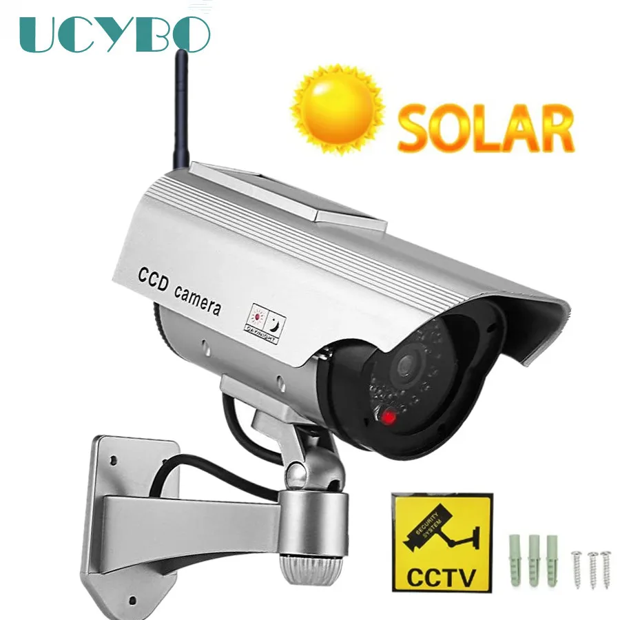 Dummy-fake-cctv-camera-solar-powered-w-infared-IR-led-light-outdoor ...