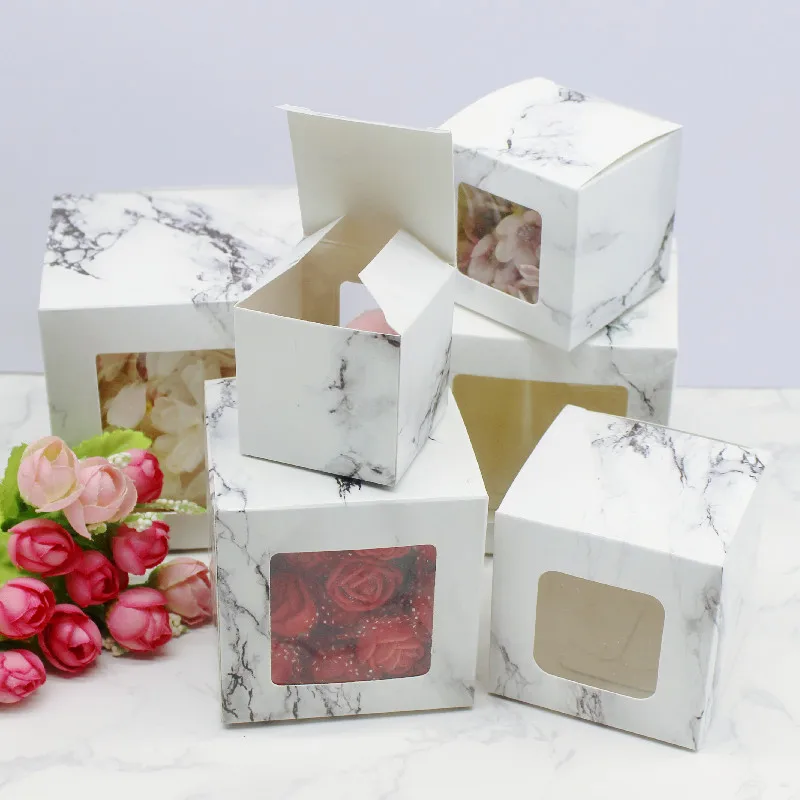 50pcs 5cm 6cm 7cm 8cm 9cm 10cm Square Window Box With Marbling Design ...