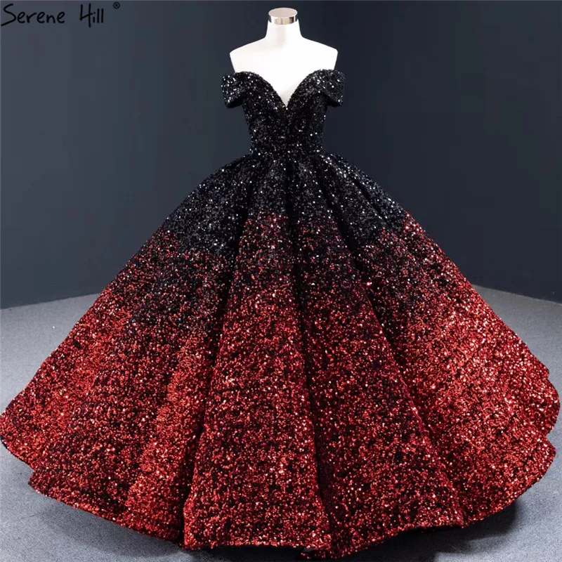 Red And Black Gown For Debut