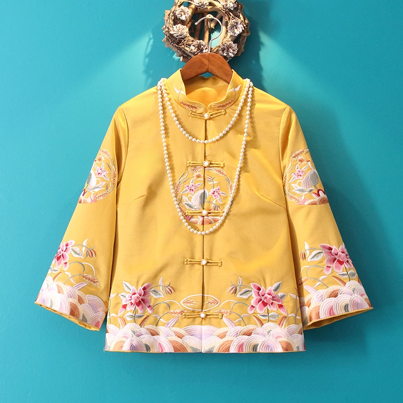 Luna New Years Chinese Clothing Women Red Yellow Qipao Tops - Tops ...