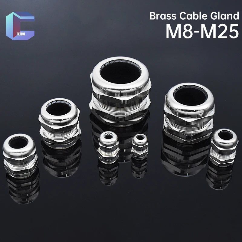 Waterproof Connector Brass Cable Gland M8 M10 M12 M14 M16 M18 M20 M22 ...