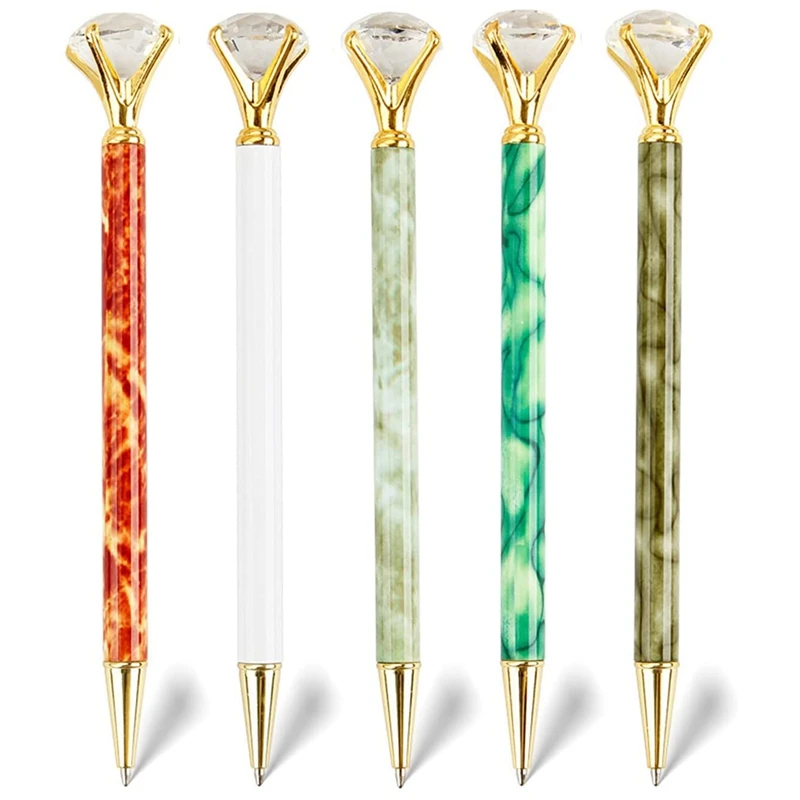 Ballpoint Pens,Diamond Ball Pen Refillable Retractable Black Ink ...