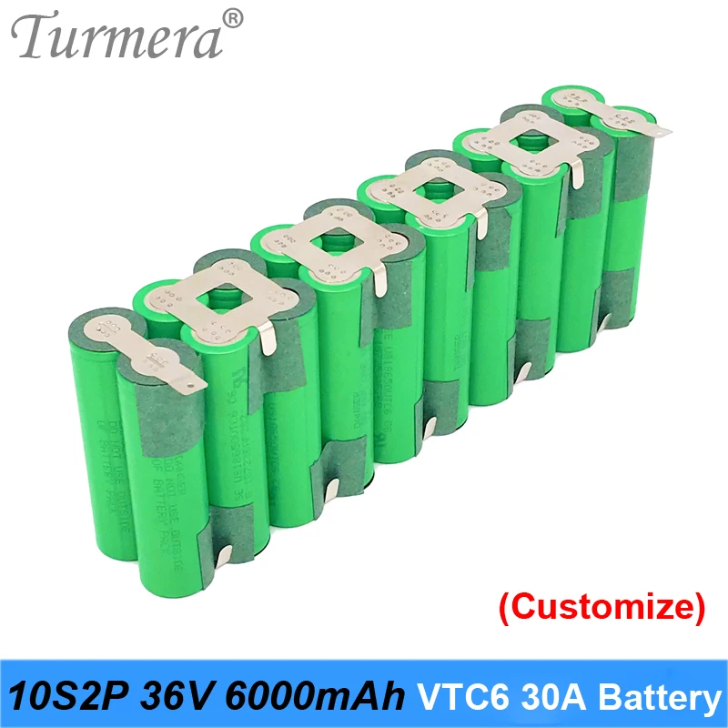 10s 36v battery 18650 pack vtc6 10s2p 36v 42v 6000mah soldering battery ...