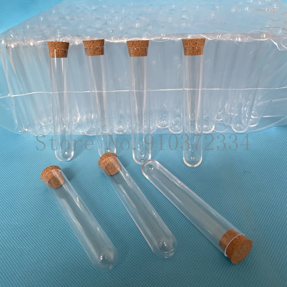 100pcs-18x100mm-Transparent-Plastic-Test-Tubes-With-Corks-Party-Candy ...