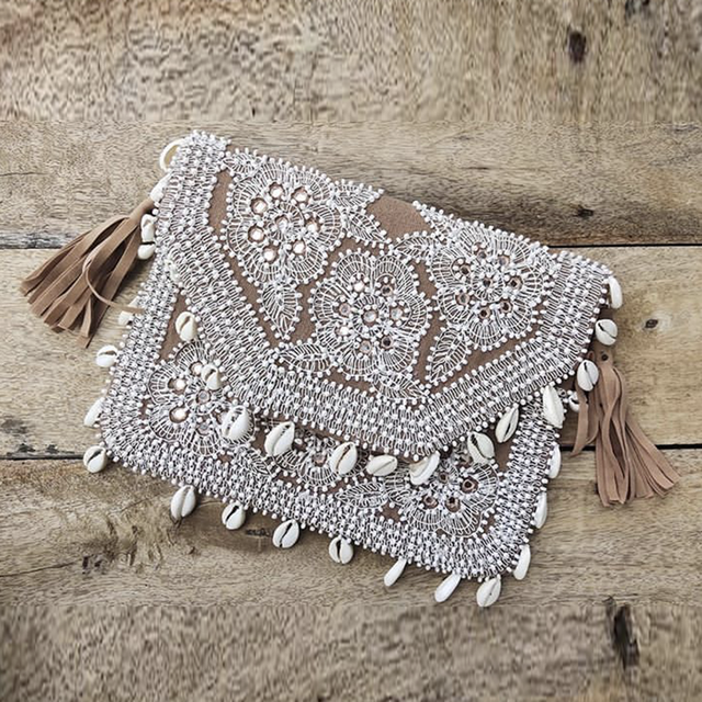 DOYUTIG Women's Bohemia Envelope Wedding Clutches Lady Handmade Bead ...