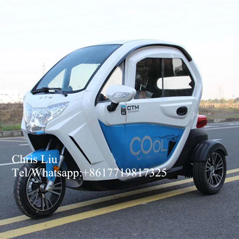 Buy 3 wheels small mini food cart, passenger car, fully enclosed food ...