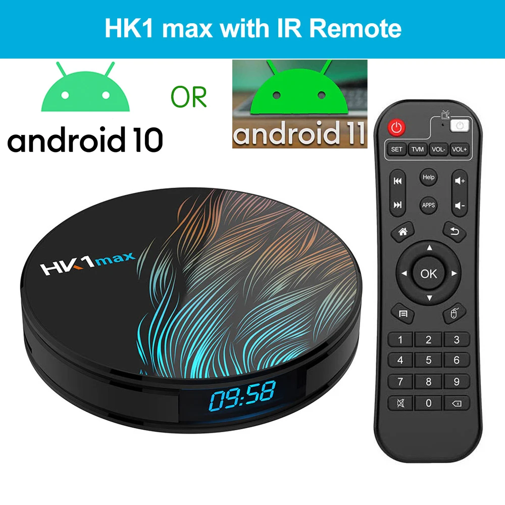 HK1 מקסימום 5pcs אנדרואיד 9 חכם טלוויזיה תיבת 2.4G/5G 32G/64G Wifi ...