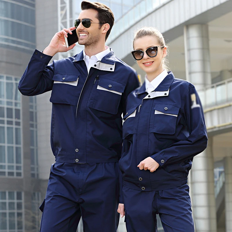 Men-women-working-clothes-long-sleeve-contrast-color-workshop-uniforms ...
