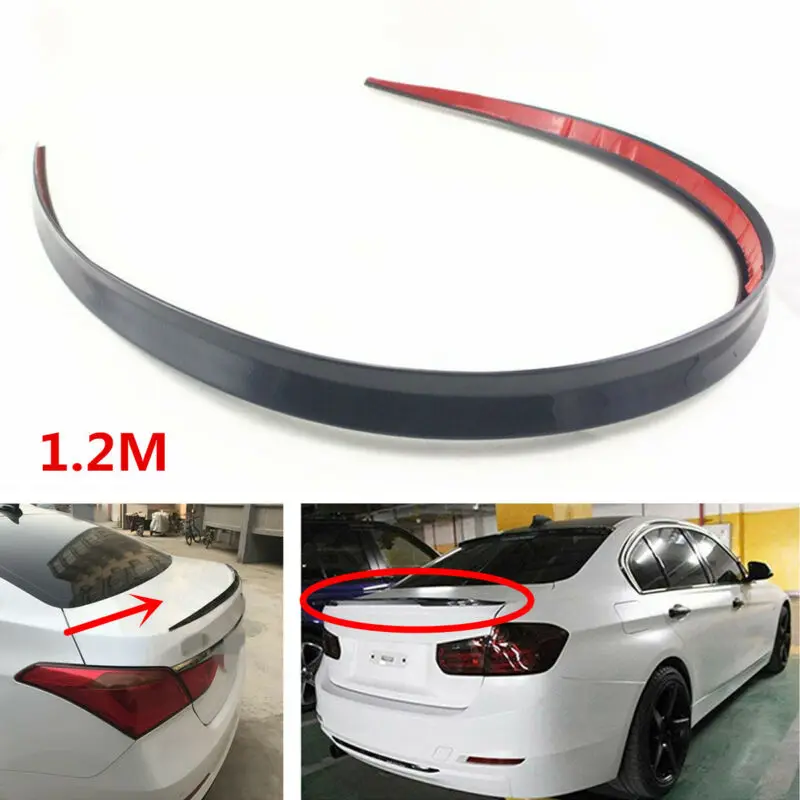 Universal 1.2m Black Soft Car Rear Roof Trunk Spoiler Rear Wing Lip ...