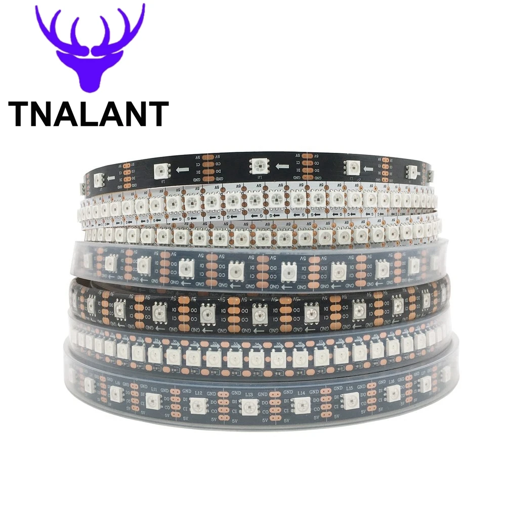 SK9822-APA102-RGB-Led-Strip-Light-30-60-144Leds-Smart-Pixel-Strip-DATA ...