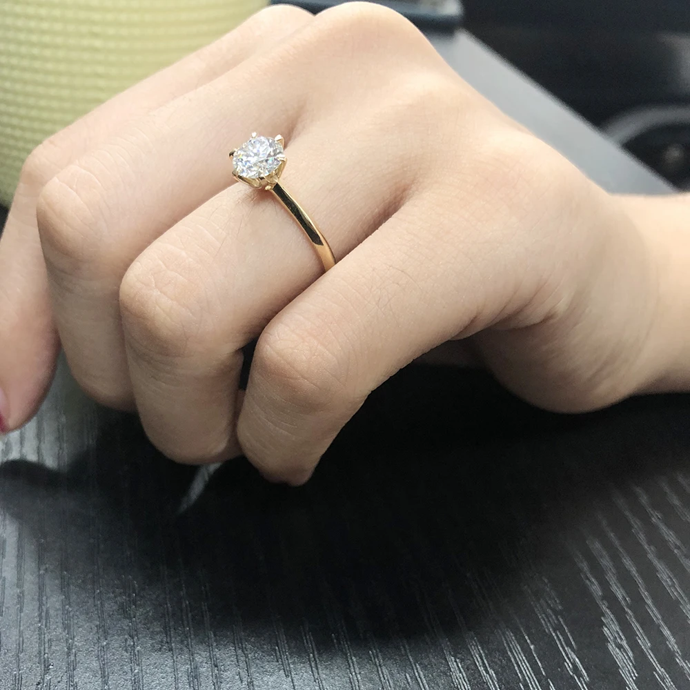 18K 750Au золото 1ct муассанит обручальное кольцо с бриллиантом D Цвет ...
