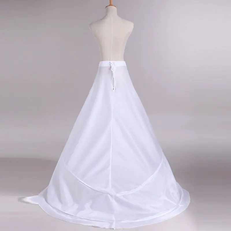Bride Wedding Dress Trailing Skirt Petticoat Yarnless 2-hoops Elastic ...