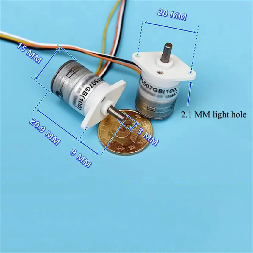 2-phase 4-wire 15mm Stepper Motor Precision All Steel Gear Stepping ...