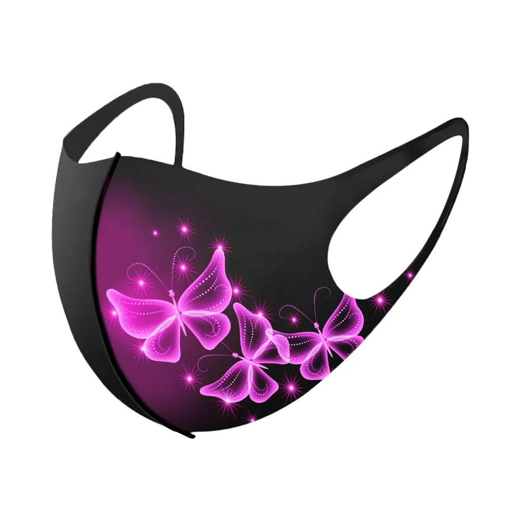 #102 Protective Face Mask For Women Butterfly Print Mouth Mask Washable ...