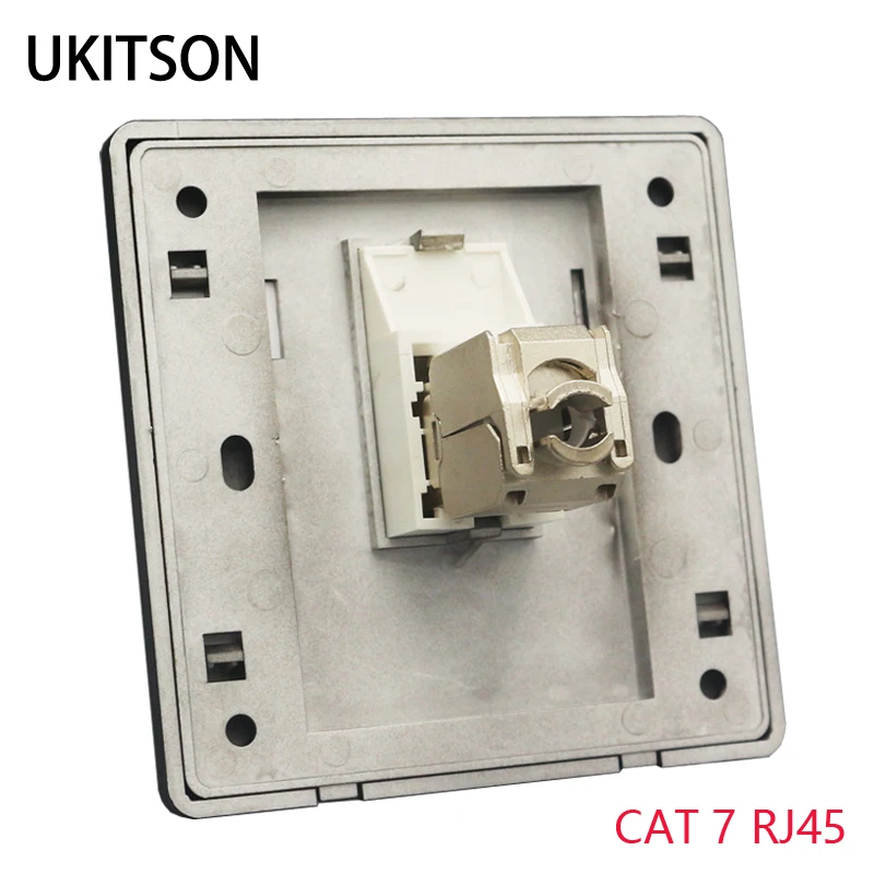 One-Port-Black-CAT7-RJ45-Faceplate-86x86mm-With-CAT-7-CAT6A-Keystone ...