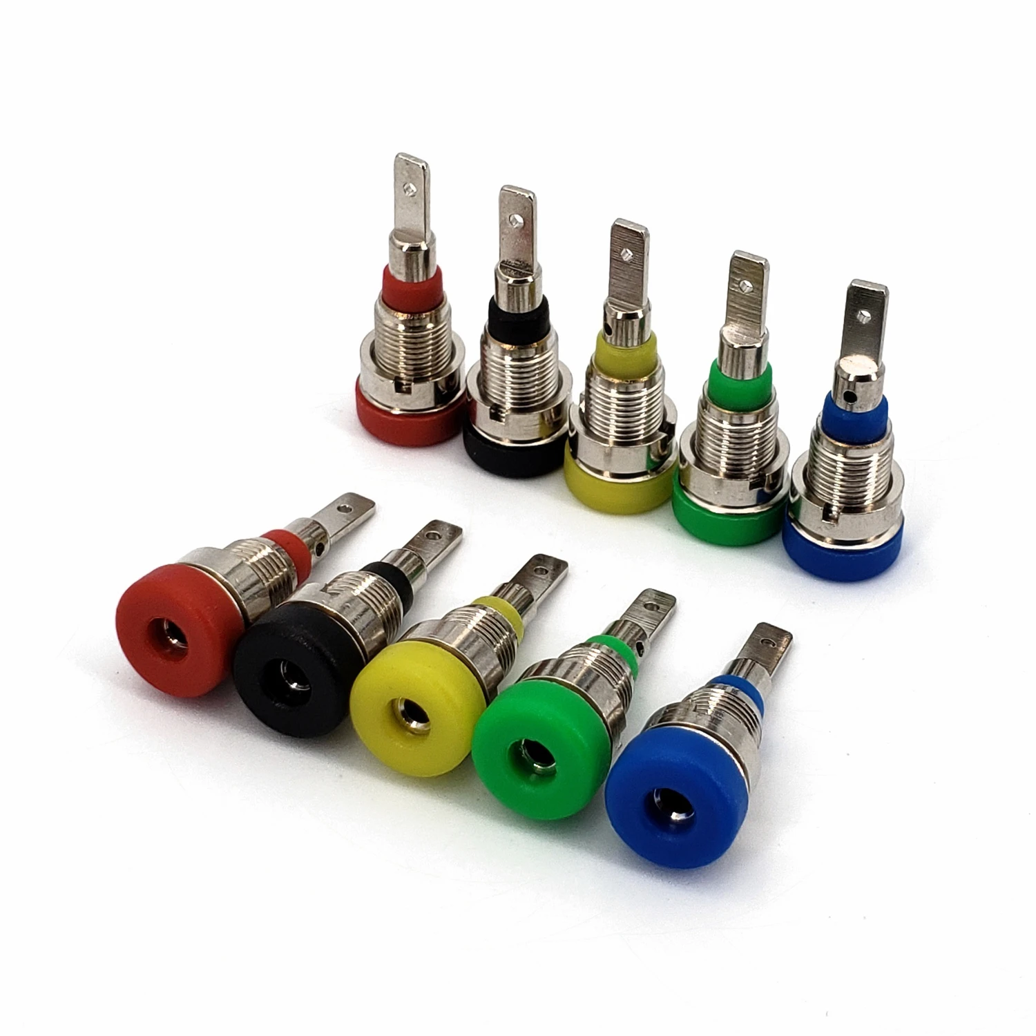 10pcs Brass 5 Colors 2mm Mini Banana Female Jack Panel Mount Test ...
