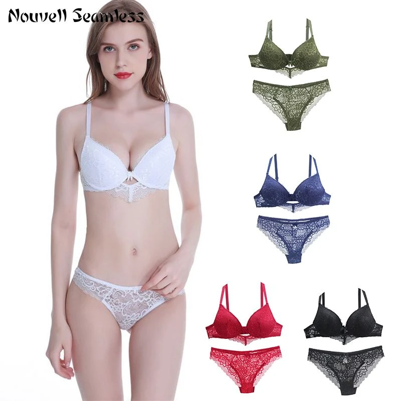 Nouvelle Seamless New Sexy Lace Strap Bras Set Push Up Underwear For Women ABCDE Cup Plus Size ...
