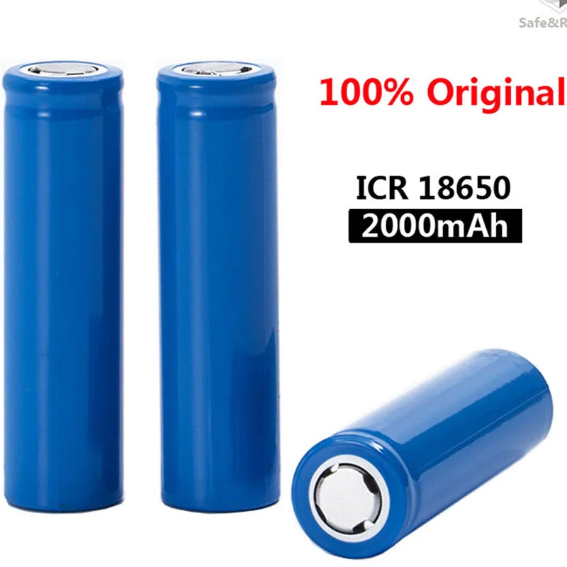 2021 New Original 18650 3.7 v 2000 mah Rechargeable Battery ICR18650 ...